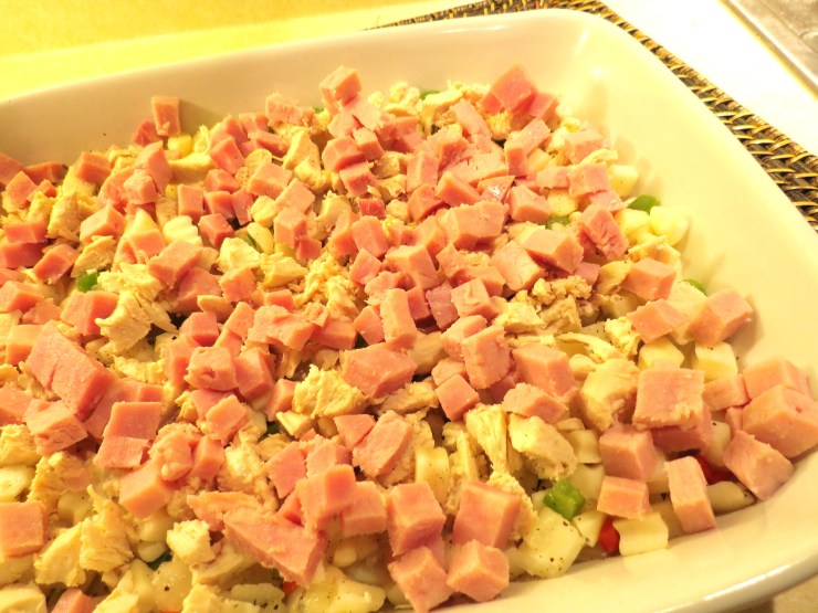 ‘A Little Help from My Friends’ Ham, Chicken and Potato Bake